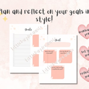 Cute, Chic, Minimal, New Year Goal Planner, Goal Setting, Productivity ...