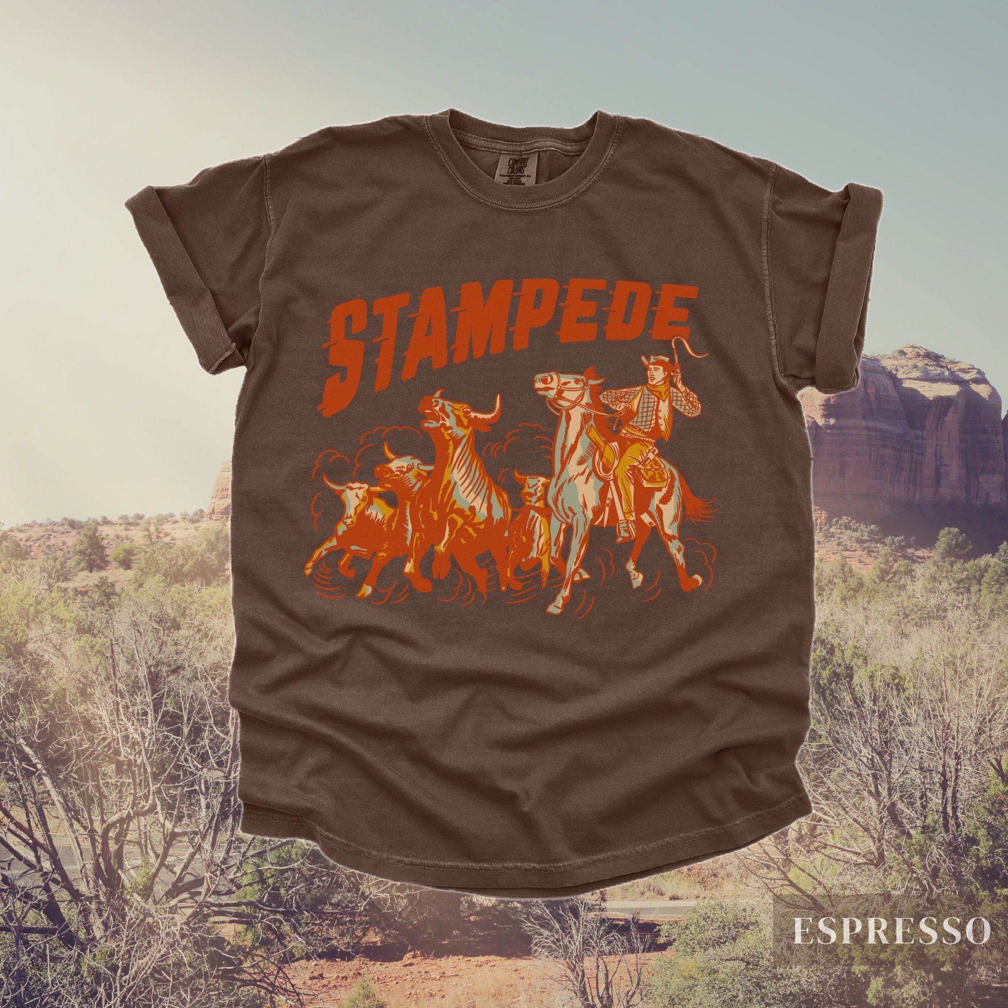 Vintage Stampede Cowboy Tshirt Retro Country Western Horse Shirt ...