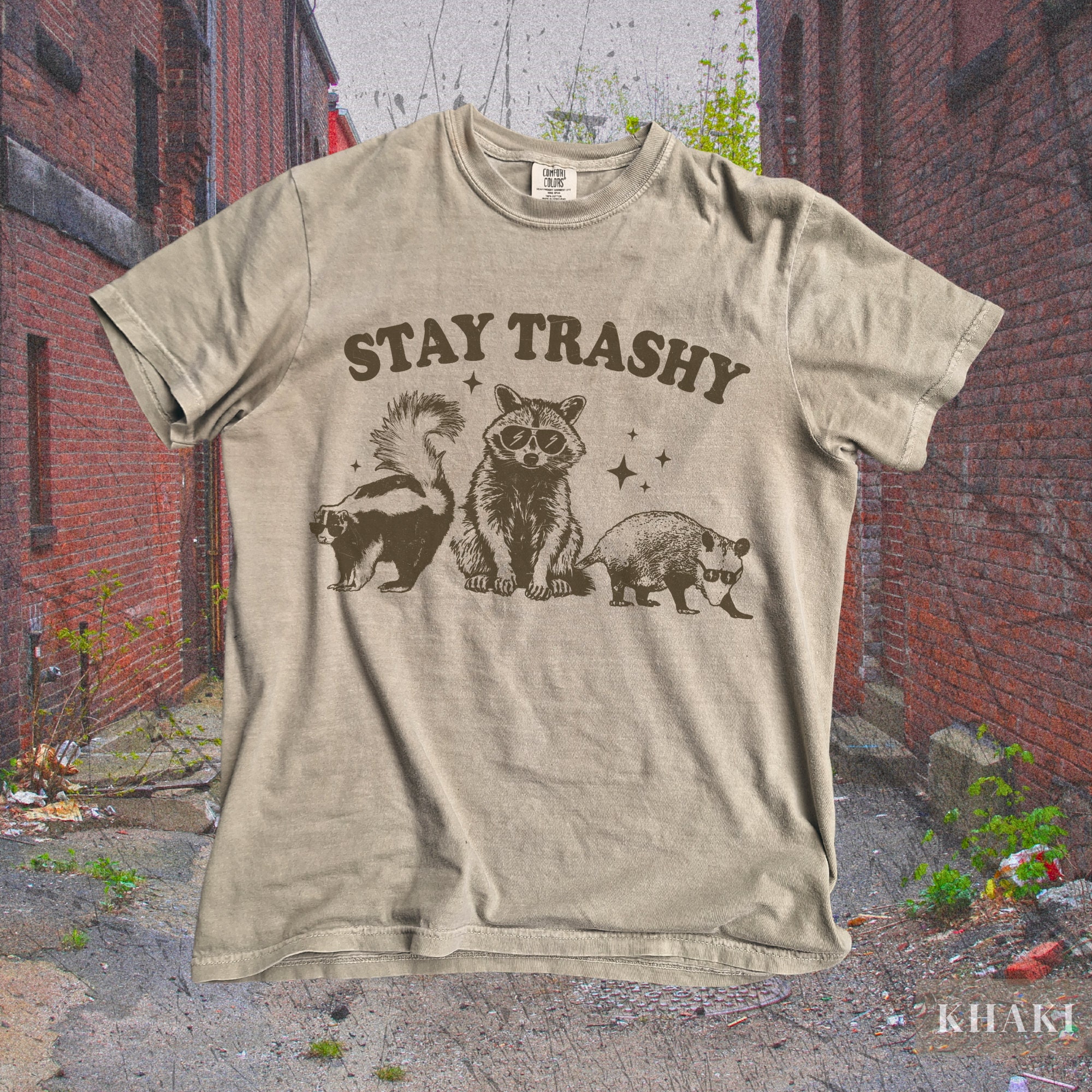 Vintage Stay Trashy Skunk Opossum Racoon T Shirt Retro Funny 90s Y2K ...