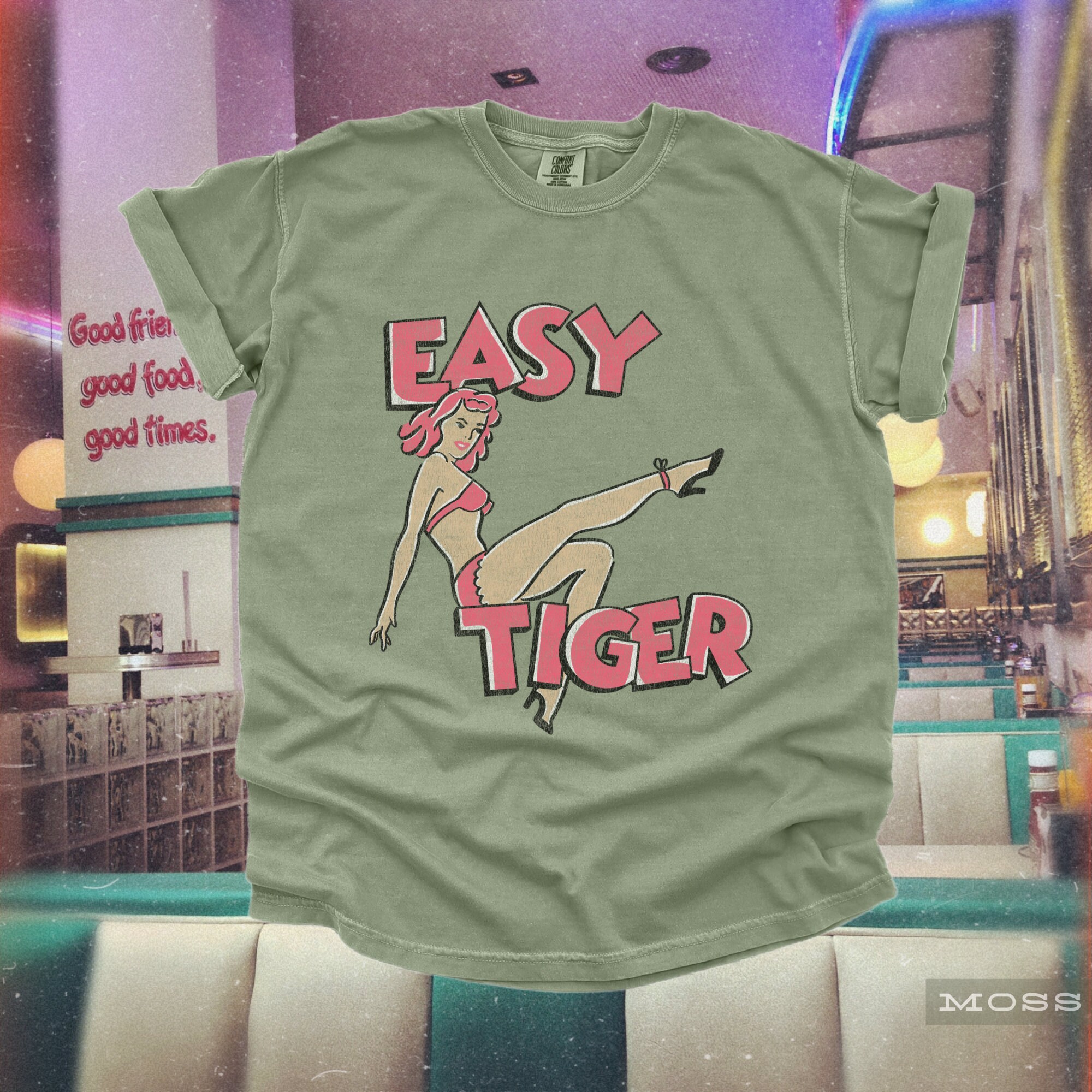 Retro Easy Tiger 1940s Pin up Tshirt | Vintage Badass Bachelorette T ...