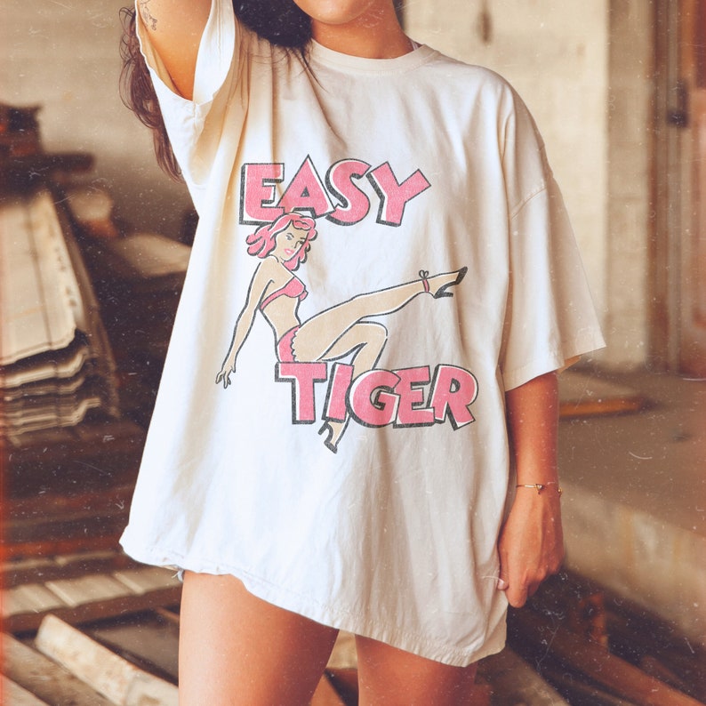 Retro Easy Tiger 1940s Pin up Tshirt | Vintage Badass Bachelorette T ...