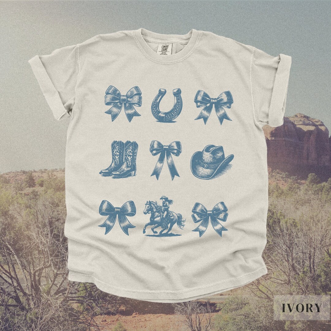 Vintage Coquette Cowgirl Tshirt | Cute Retro Aesthetic Country Western ...