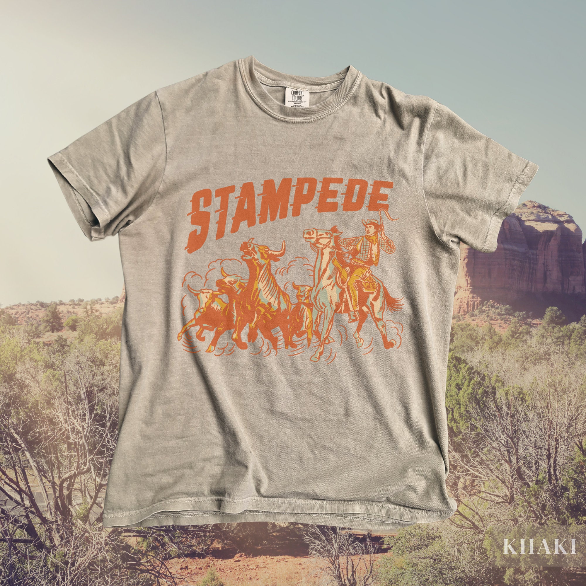 Vintage Stampede Cowboy Tshirt Retro Country Western Horse Shirt ...