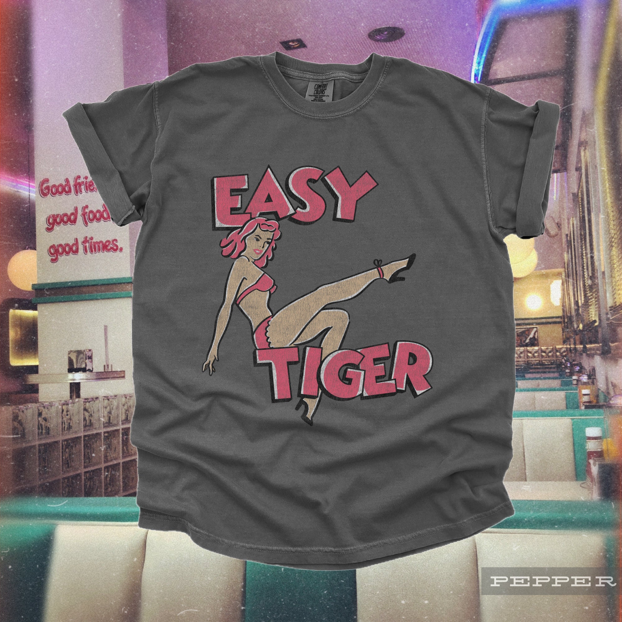 Retro Easy Tiger 1940s Pin up Tshirt | Vintage Badass Bachelorette T ...