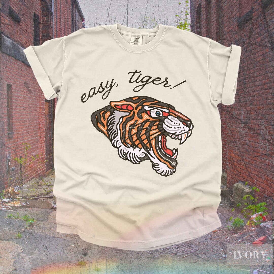 Vintage Easy Tiger Tshirt | Retro Graphic Tee Shirt, Punk Grunge Heavy ...