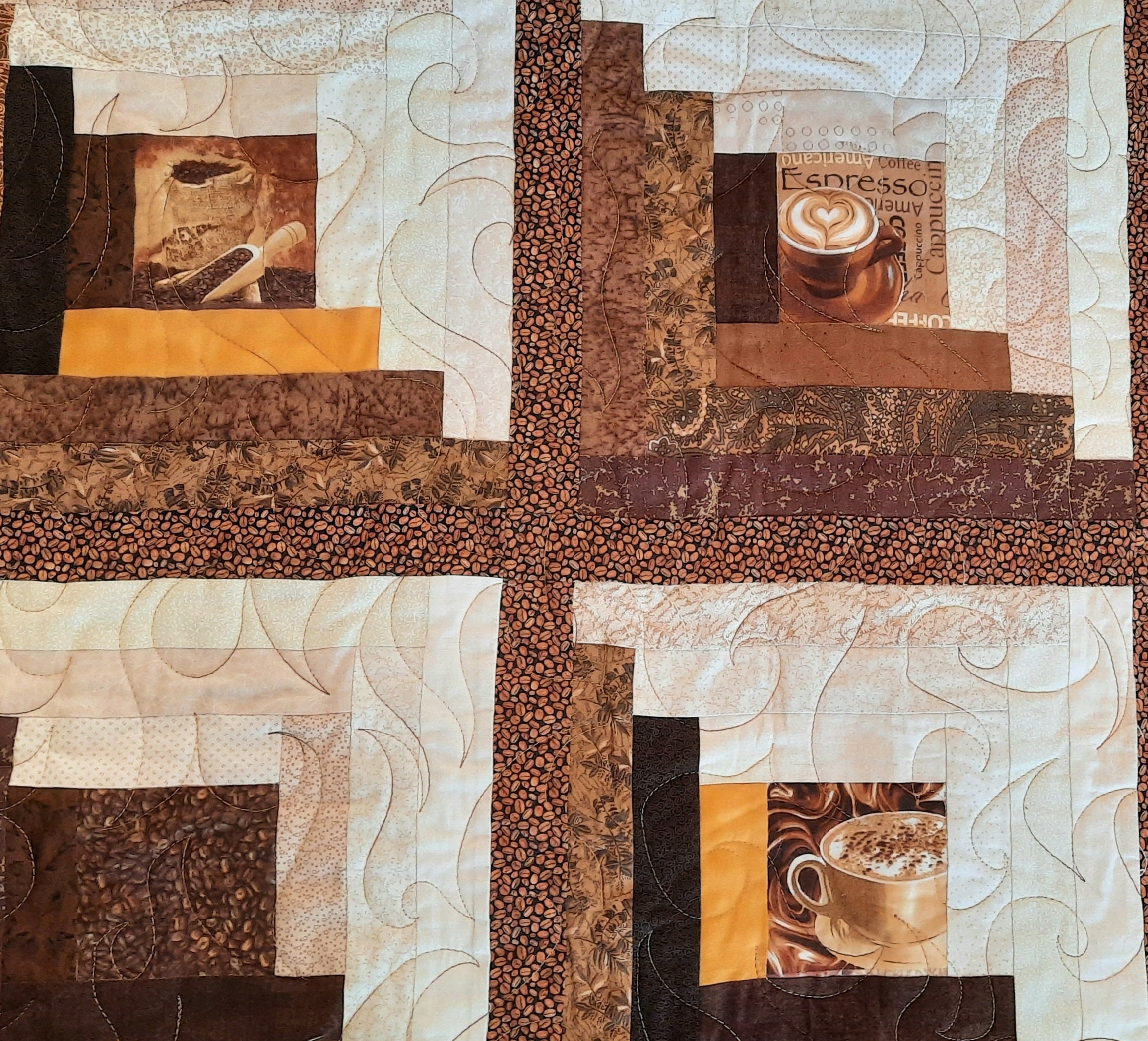 Coffee Break - Homemade Quilt - QUEEN Size - 84 X 96 ~FREE SHIPPING~ - Etsy