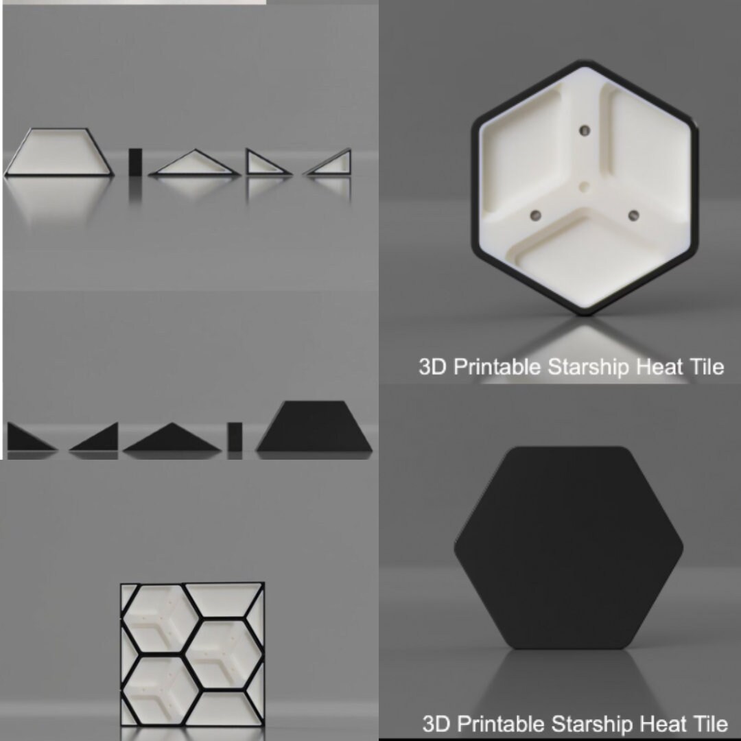 Spacex Starship Heat Tile Hexagonal and Corner Piece Bundle - Etsy