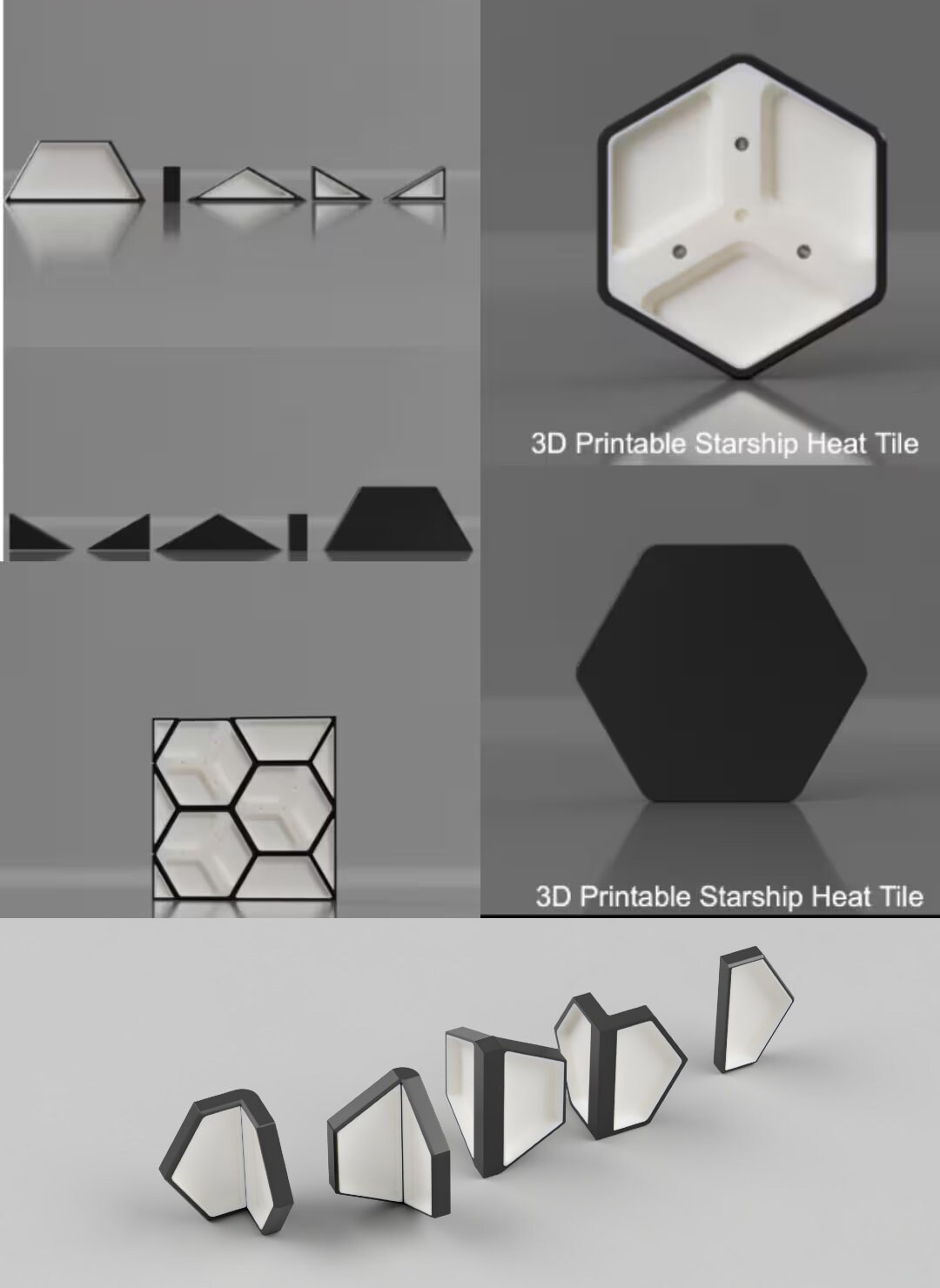 Spacex Starship Heat Tile Hexagonal and Corner Piece Bundle - Etsy