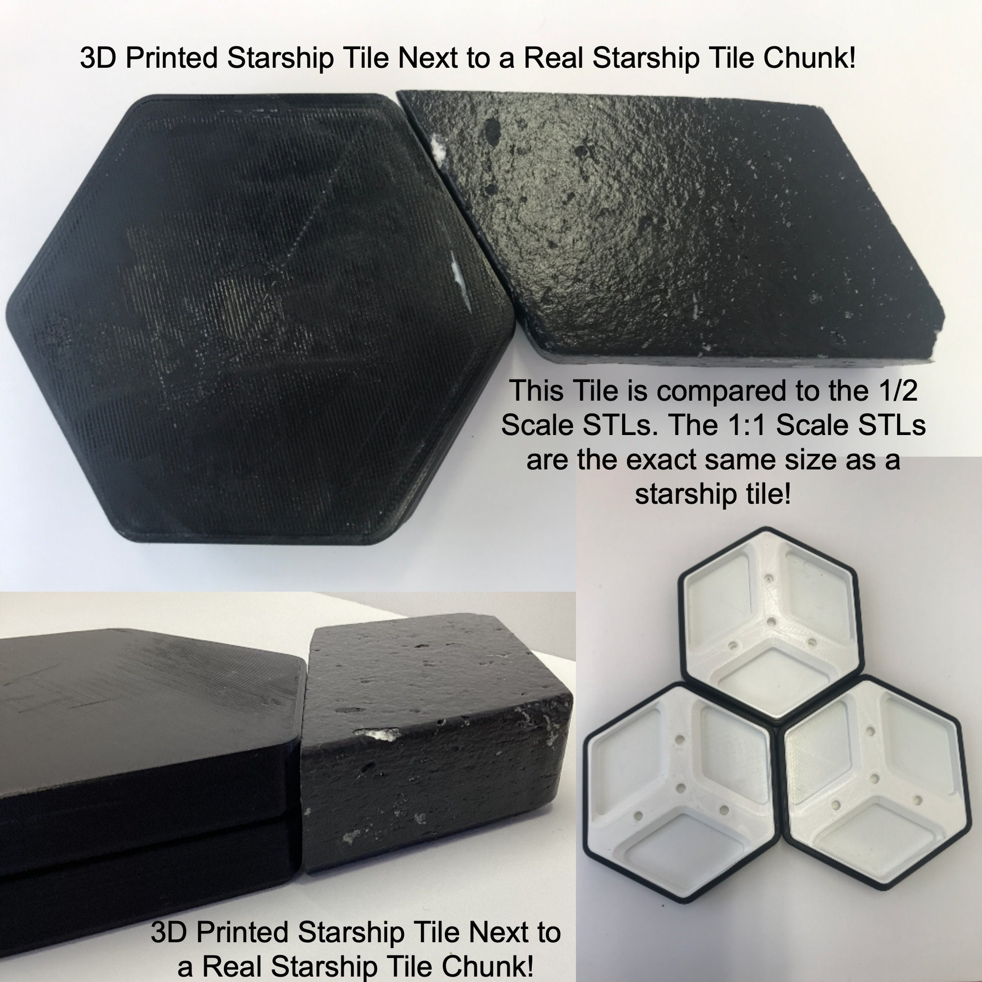 Spacex Starship Hexagonal Heat Tile Stls - Full Scale and 1/2 Scale ...