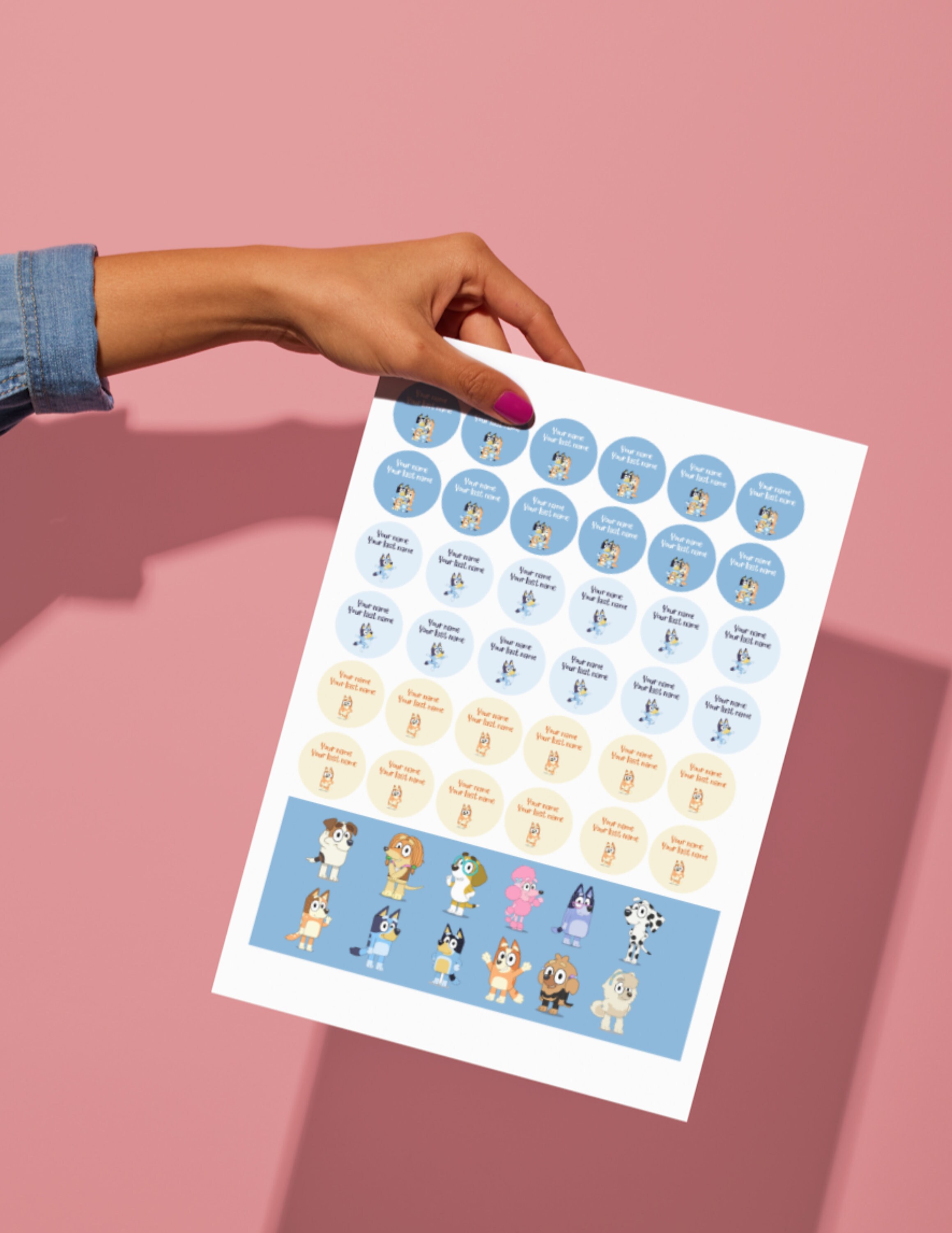 159 Bluey Themed Editable Labels - Printable Canva School Sticker Pack ...
