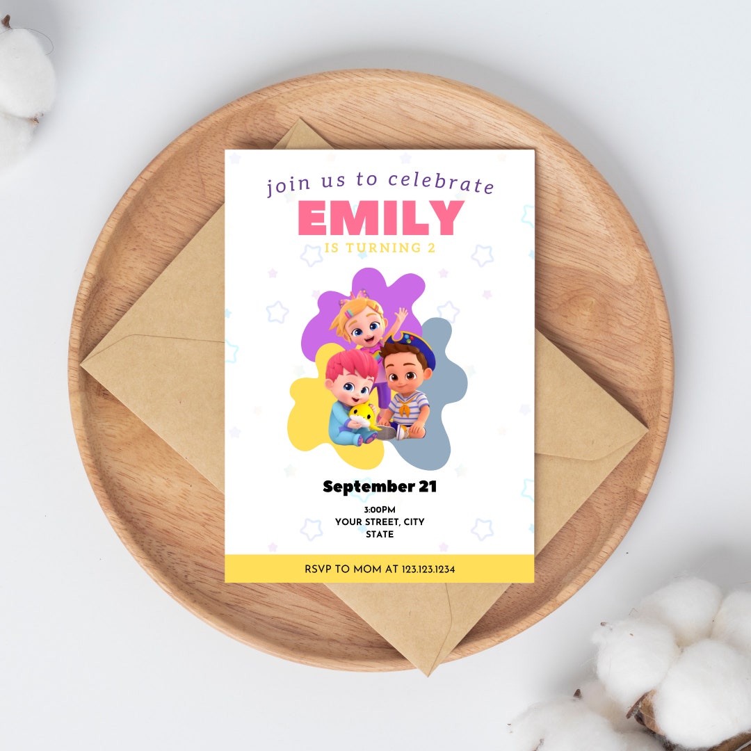 Customizable Bebefinn Birthday Invitation - Editable Canva Template, 8 ...
