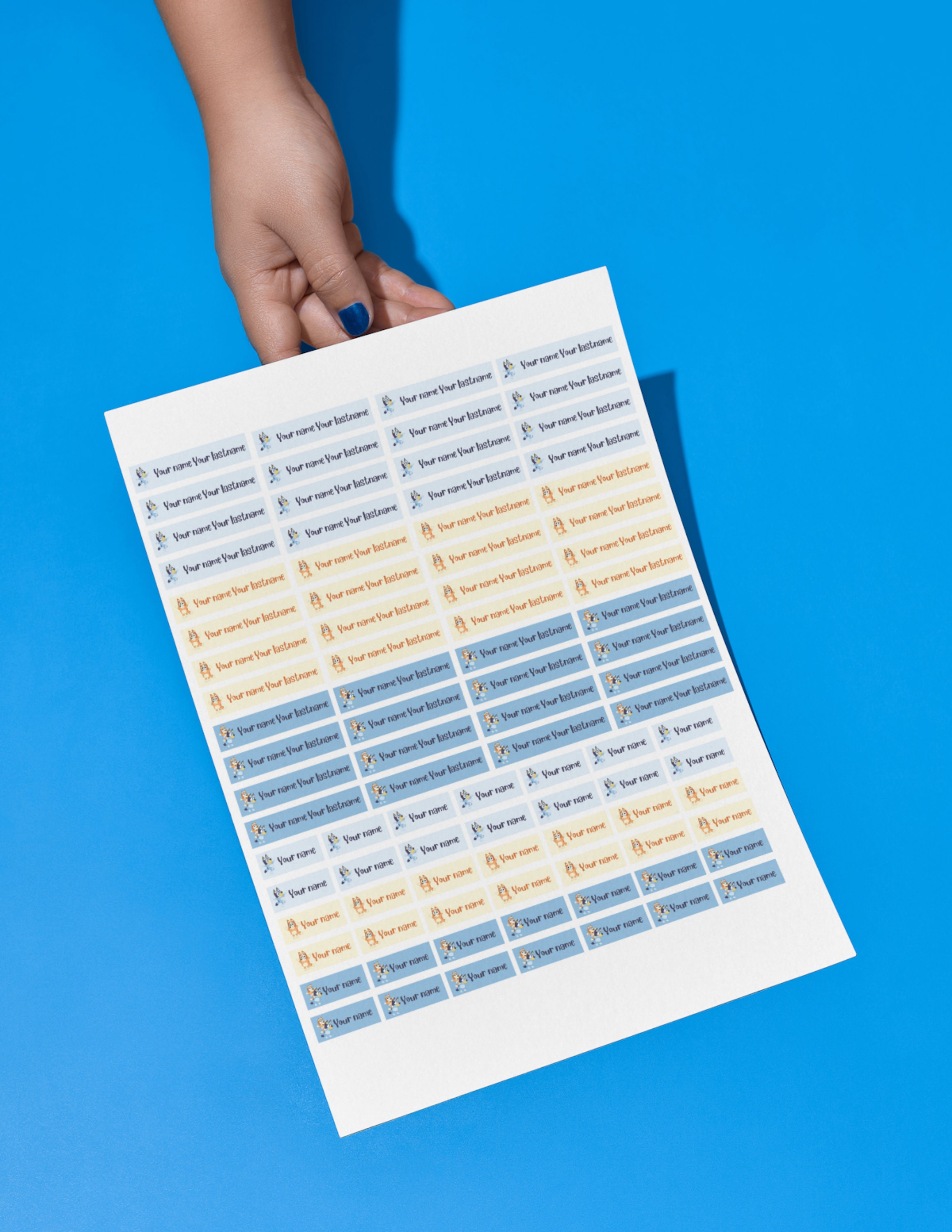 159 Bluey Themed Editable Labels - Printable Canva School Sticker Pack ...