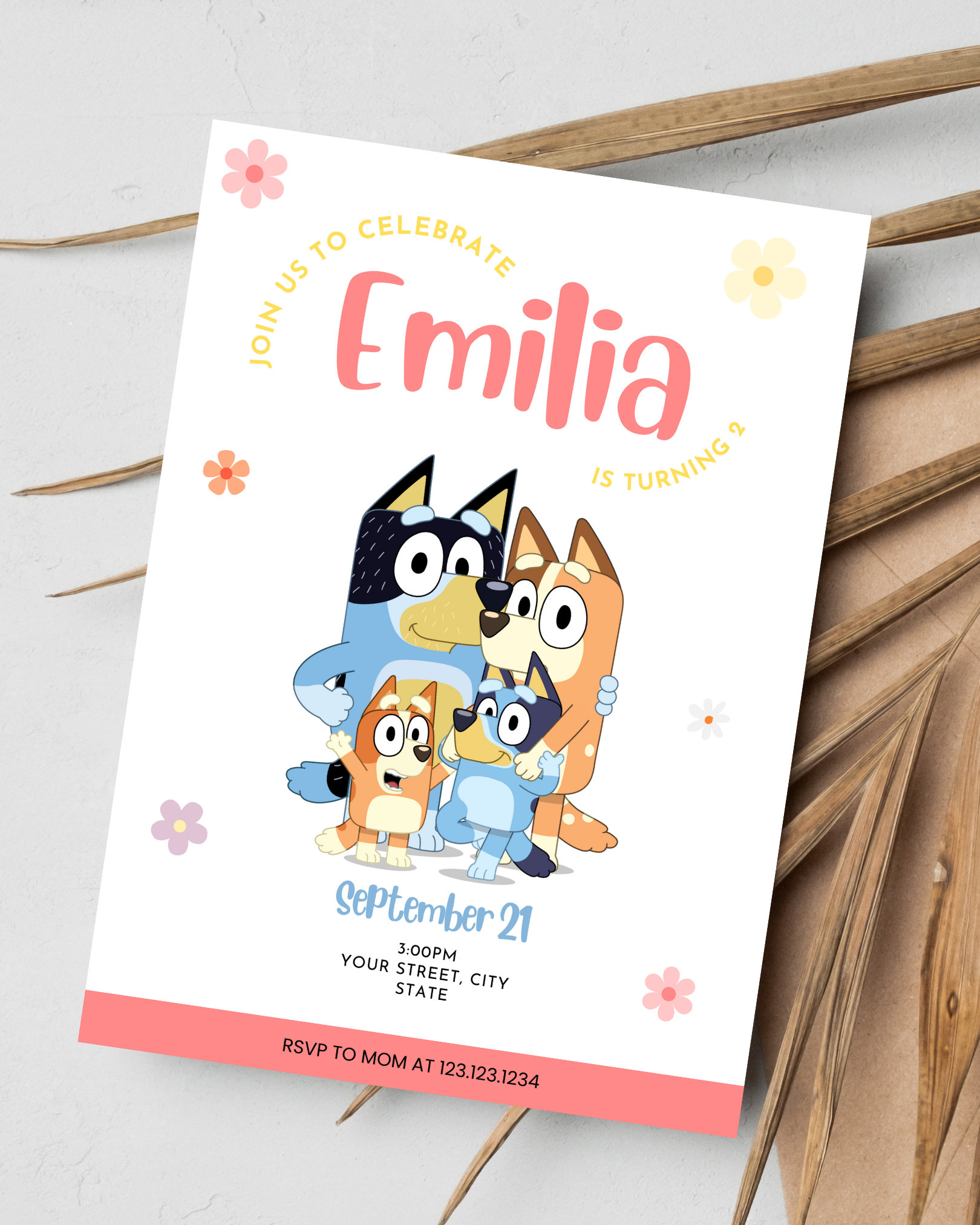 Bluey Birthday Party Kit - Printable Invite, Banner, Thank You Tags - Etsy