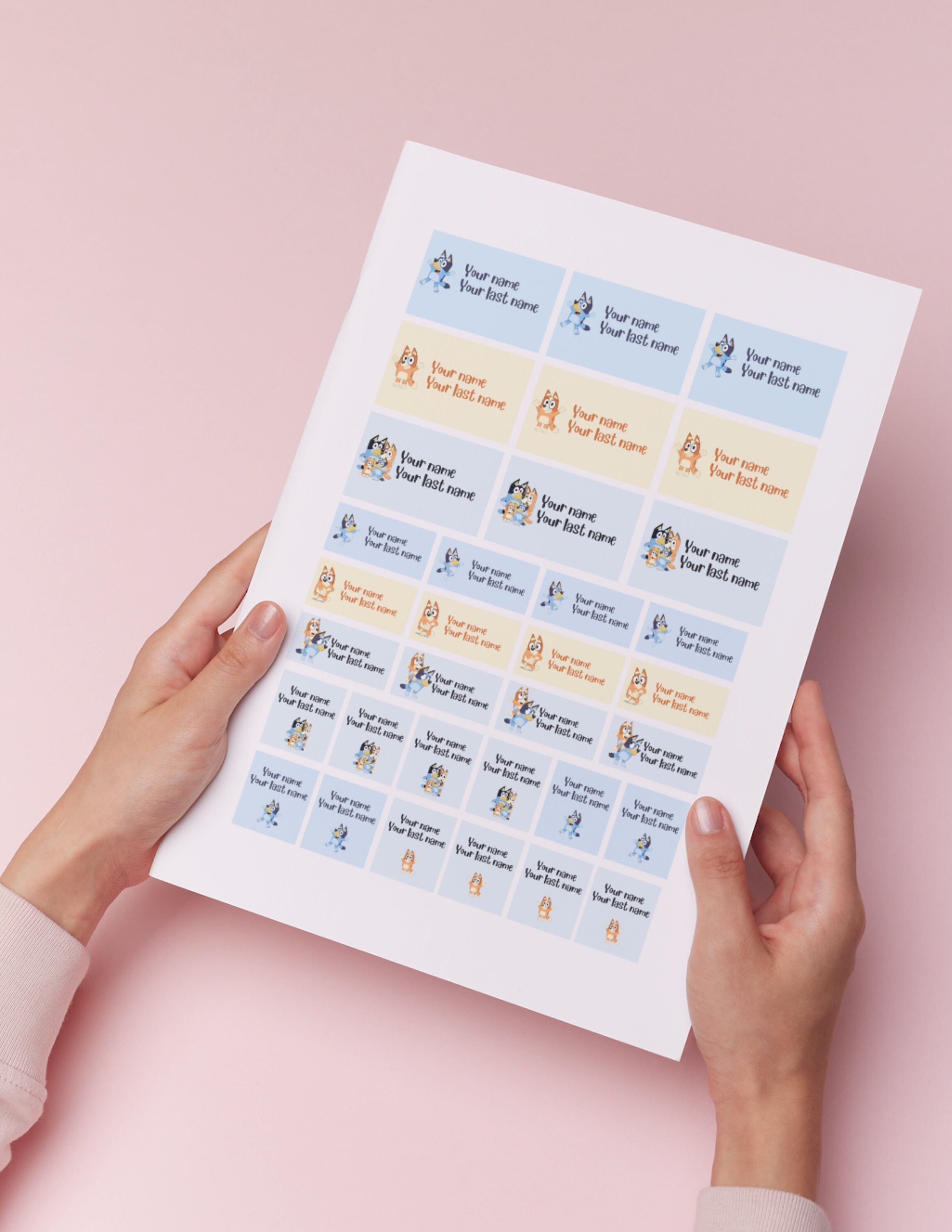 159 Bluey Themed Editable Labels - Printable Canva School Sticker Pack ...