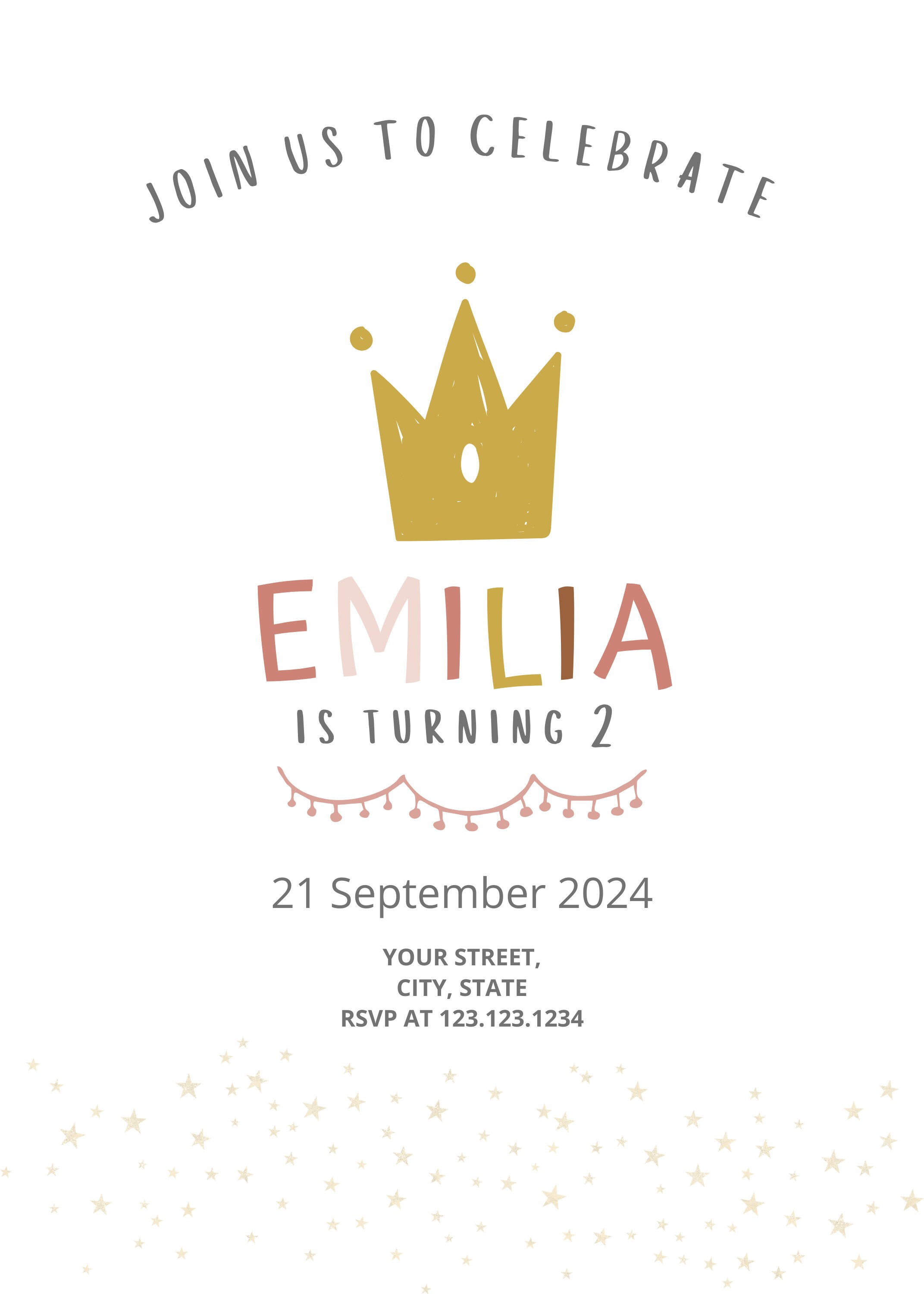 Editable Crown Invite in Canva - Etsy