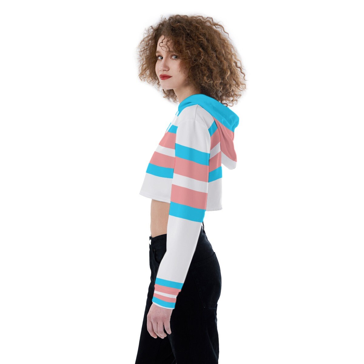 Transgender Crop Top Hoodie Crop Long Sleeve Summer Drawstring Hoodie ...