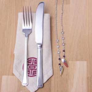 Napkin Chain - Amethyst Gemstone Silver Flower Serviette Clip | Elegant ...