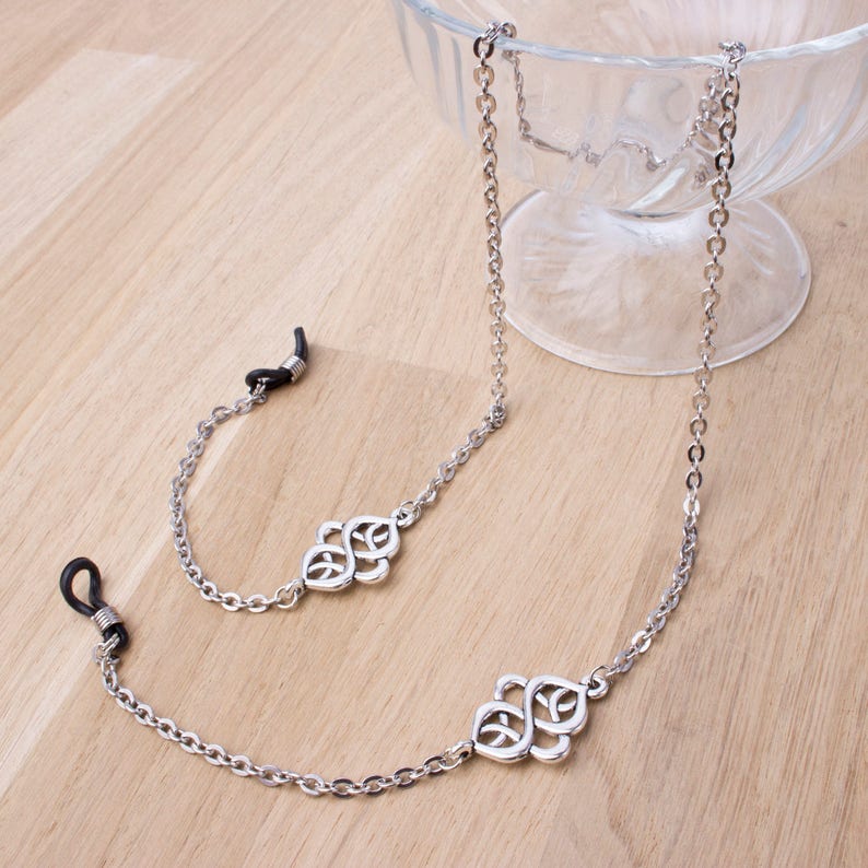 Silver Eyeglasses Chain Elegant Knot Link Glasses Chain - Etsy