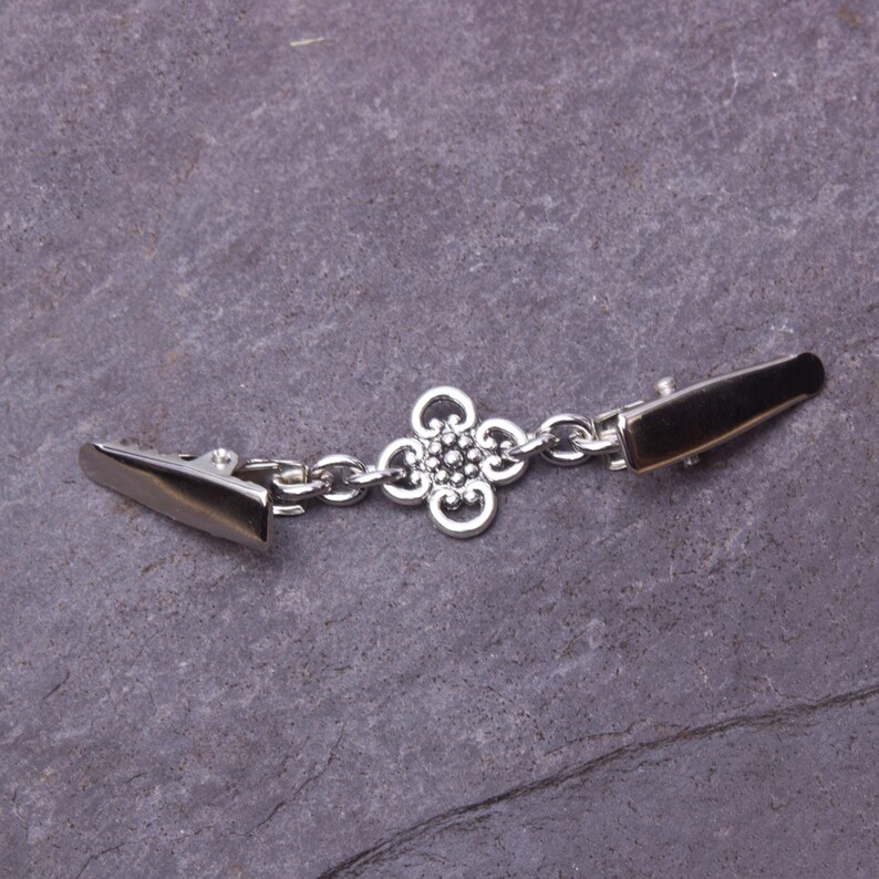 Sweater Clips Silver Ornate Link Cardigan Clip Shawl Chain - Etsy