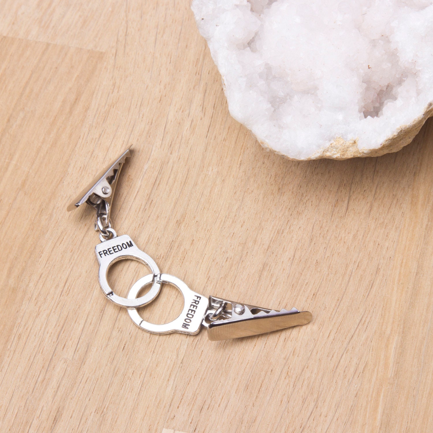 Handcuffs Cardigan Clip Chain Silver Freedom Handcuff - Etsy UK