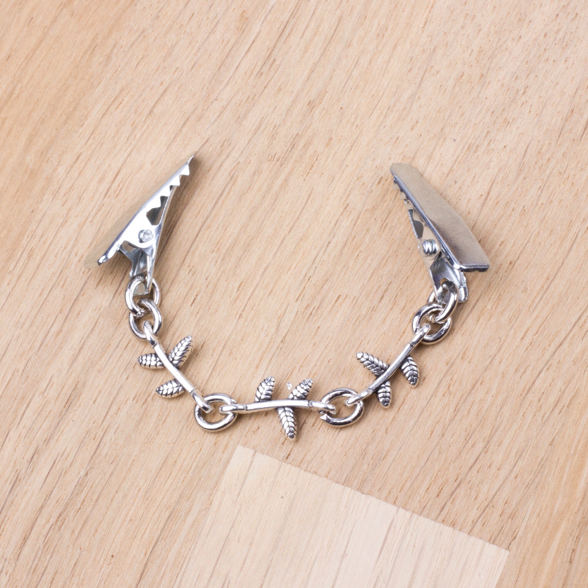 Cardigan Clips - Silver Branch and Leaf Link Sweater Clasp | Shawl ...