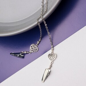 Napkin Clip Chain - Filigree Heart Silver Serviette Clip Napkin Chain ...