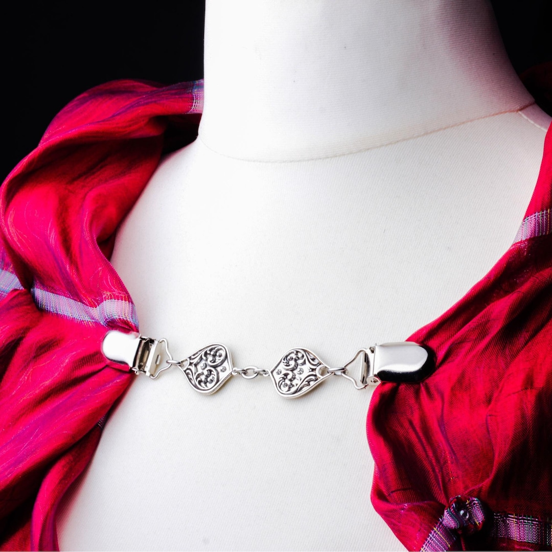 Sweater Clips Silver Elegant Cardigan Clip Shawl or Pashmina Clip Cloak ...