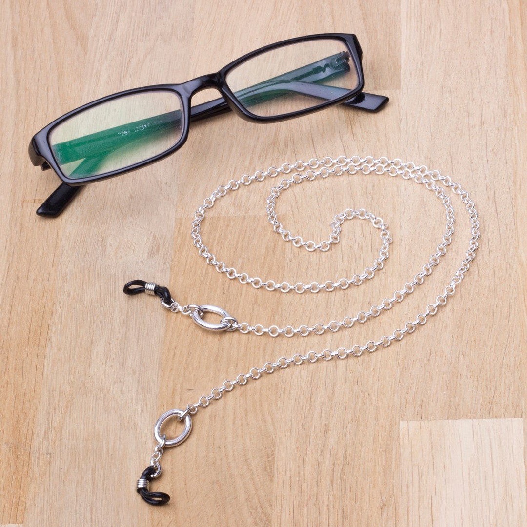 Mens Silver Belcher Chain Sunglasses Lanyard: Oval Link Glasses Strap ...