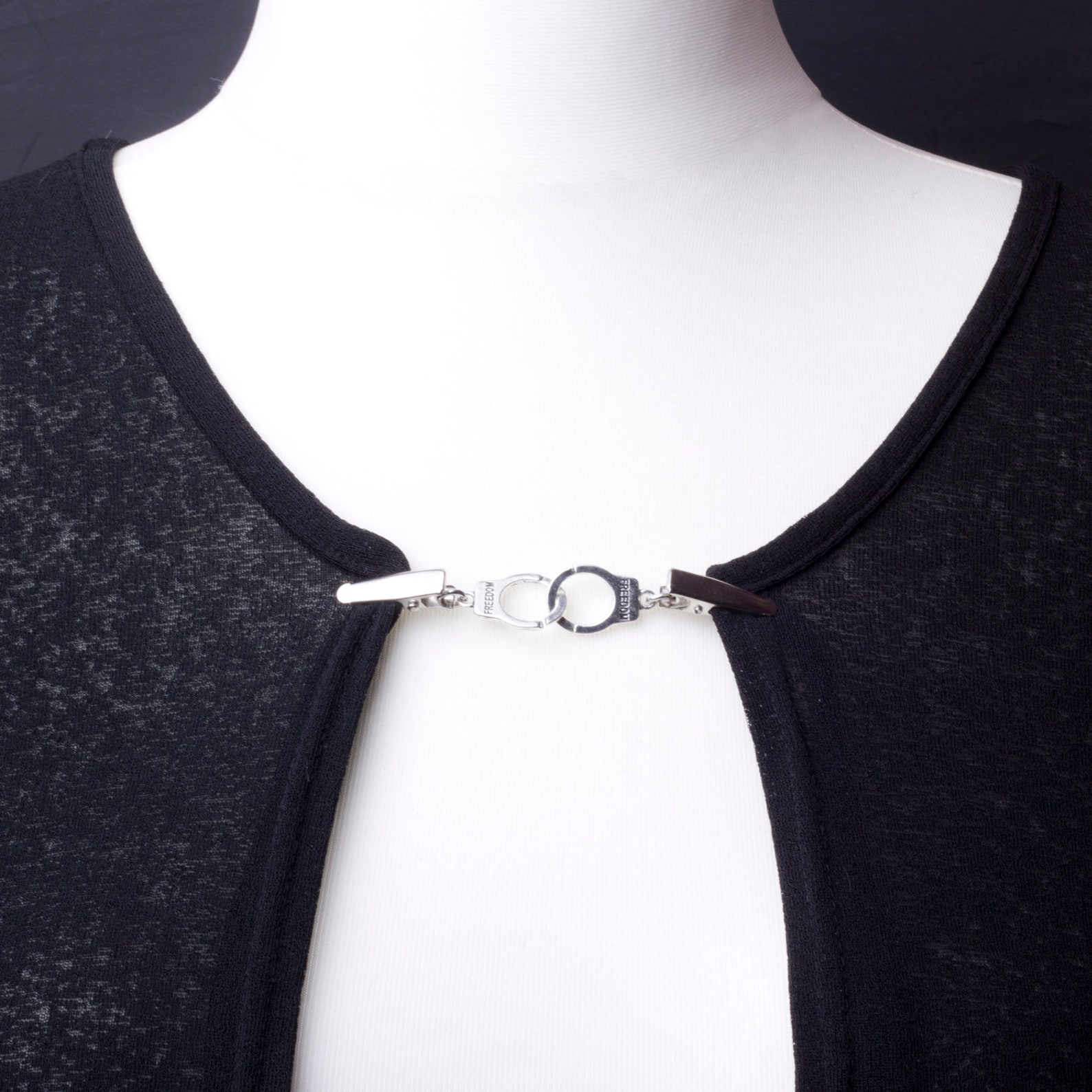 Handcuffs Cardigan Clip Chain Silver Freedom Handcuff - Etsy UK