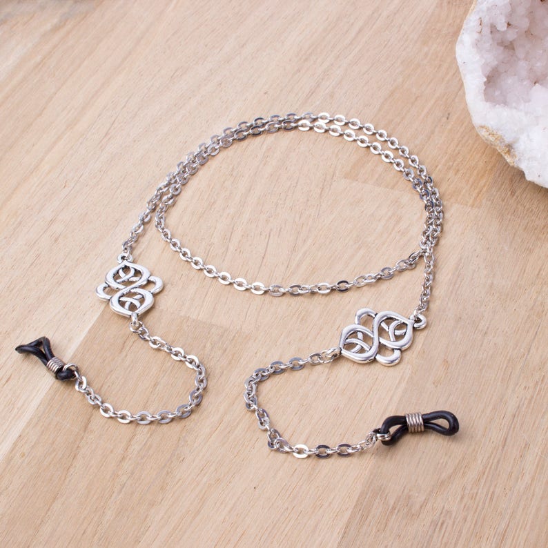 Silver Eyeglasses Chain Elegant Knot Link Glasses Chain | Etsy