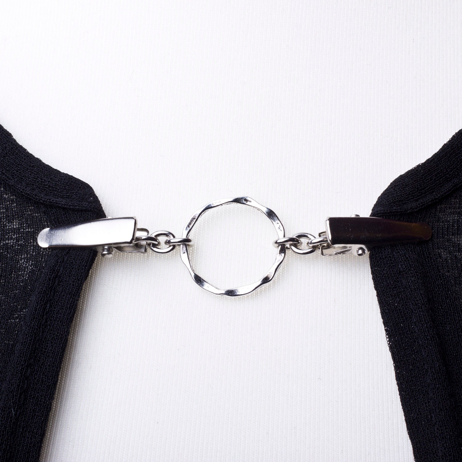 Circle Cardigan Clips Silver Ring Sweater Clasp Shawl Chain Pashmina ...