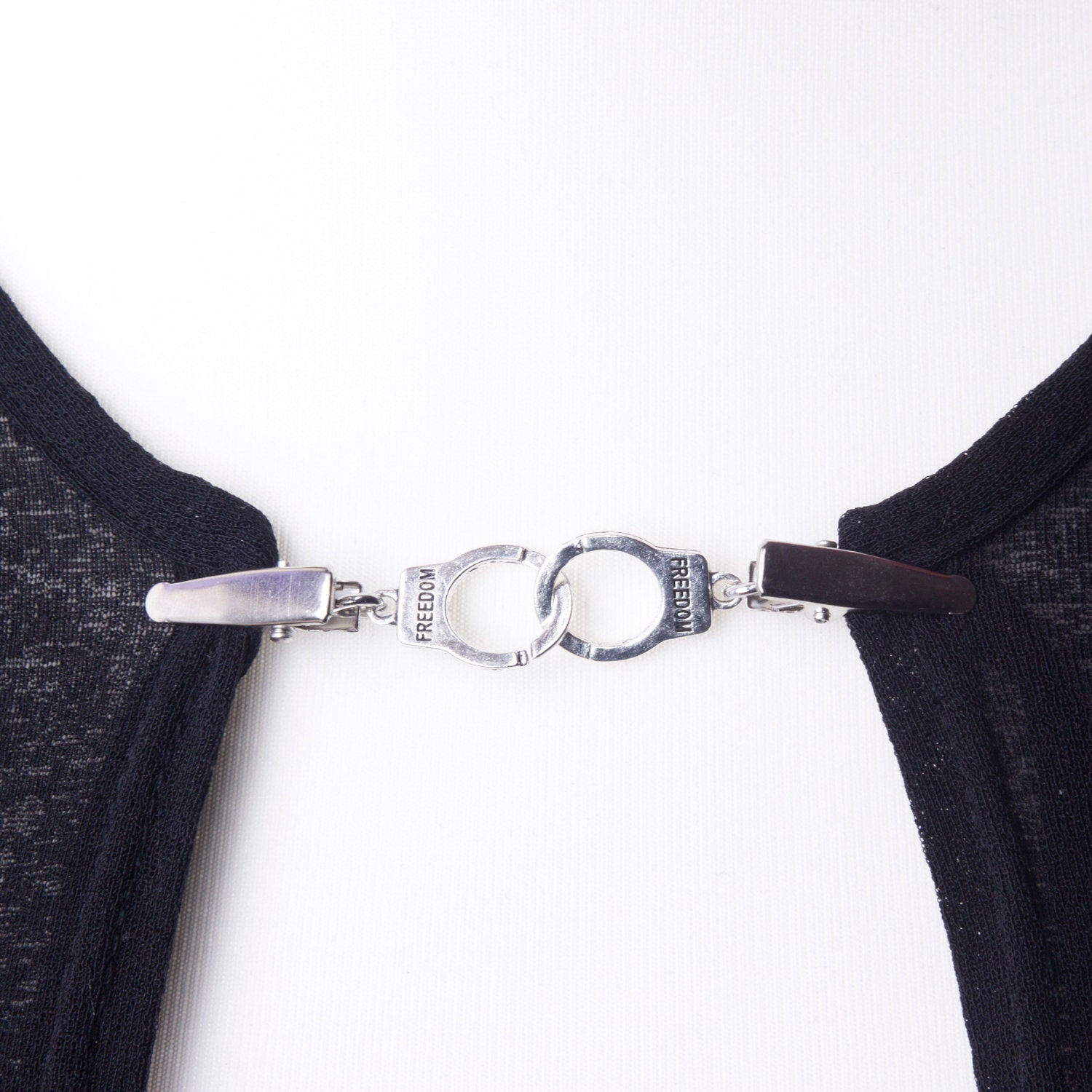 Handcuffs Cardigan Clip Chain Silver Freedom Handcuff - Etsy UK