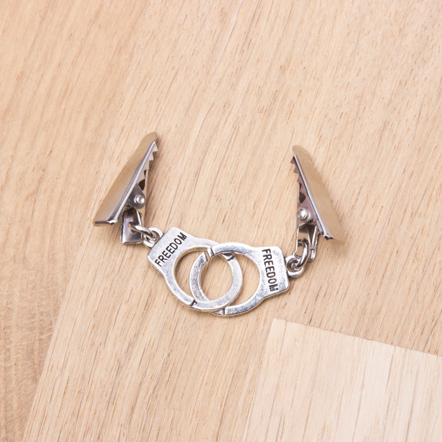 Handcuffs Cardigan Clip Chain Silver Freedom Handcuff - Etsy UK