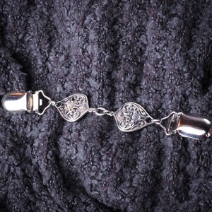 Sweater Clips - Silver Elegant Cardigan Clip | Shawl or Pashmina Clip ...