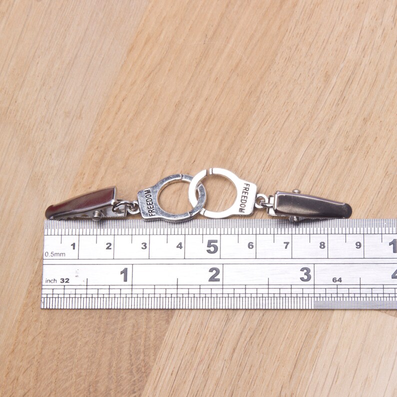 Handcuffs Cardigan Clip Chain Silver Freedom Handcuff - Etsy UK