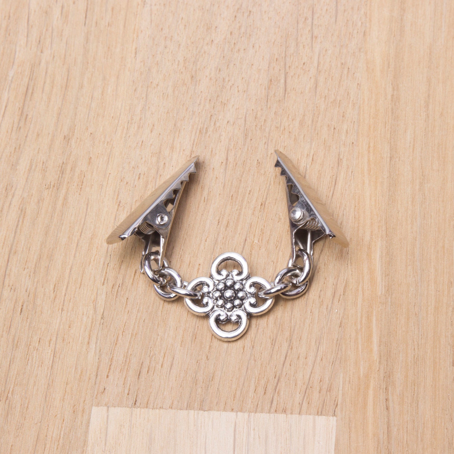 Sweater Clips Silver Ornate Link Cardigan Clip Shawl Chain - Etsy