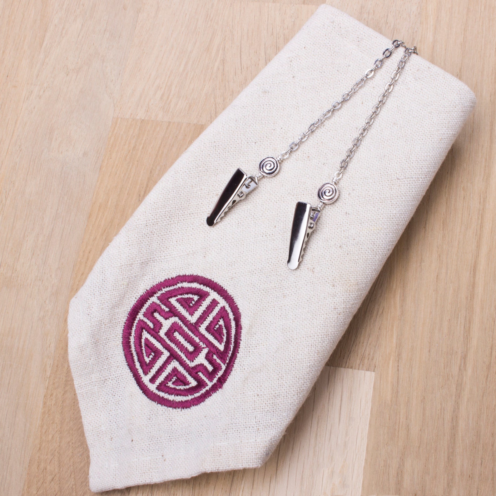 Napkin Clips Tibetan Spiral Oval Link Napkin Chain - Etsy UK