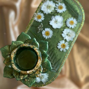 Daisy Trinket Tray, Daisies Floral Resin Tray, Jewelry Tray, Pressed ...