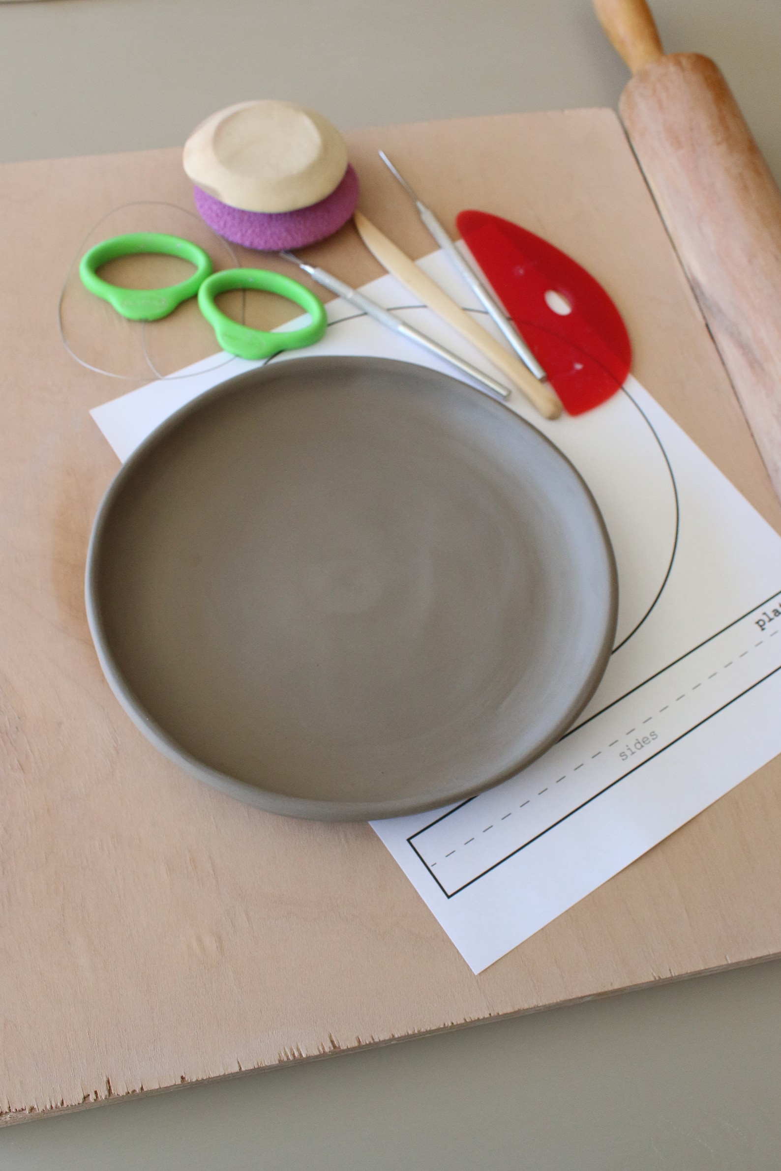 Simple Plate Template | Ceramics | Pottery Tools | Slab Building | DIY ...