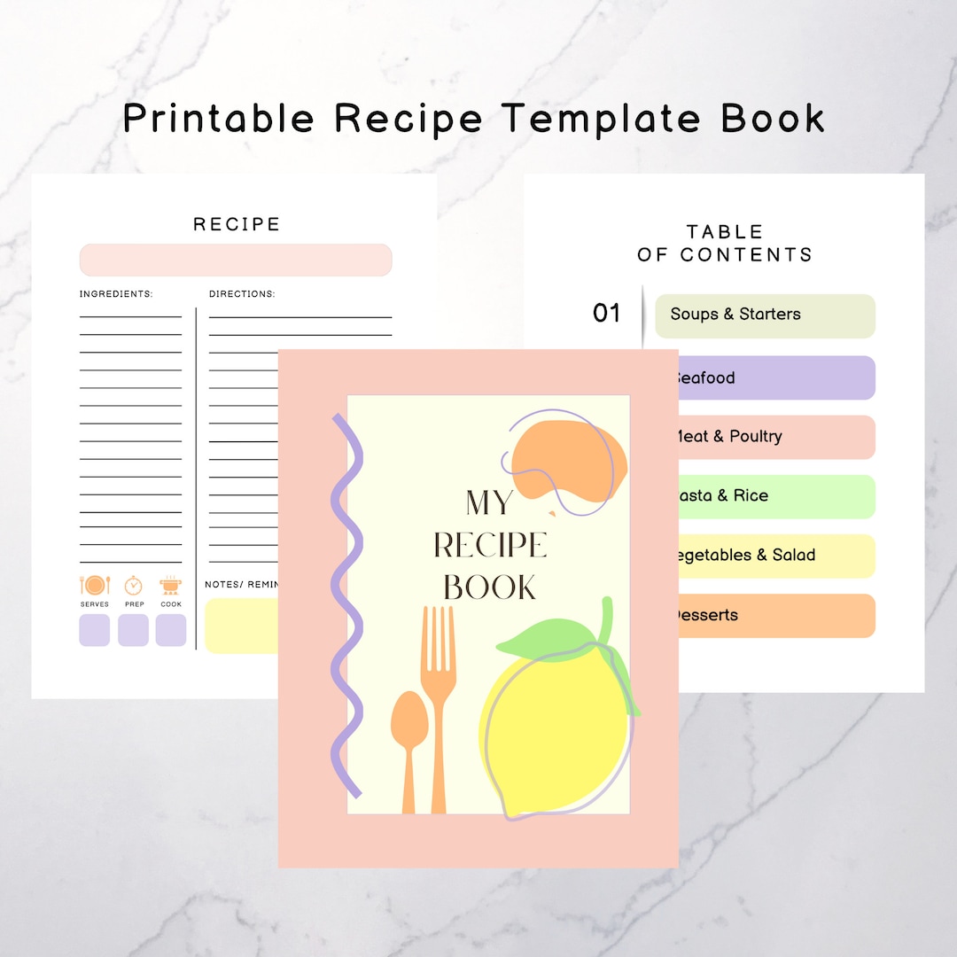Recipe Template, Recipe Card Template, Recipe Binder, Recipe Cards ...