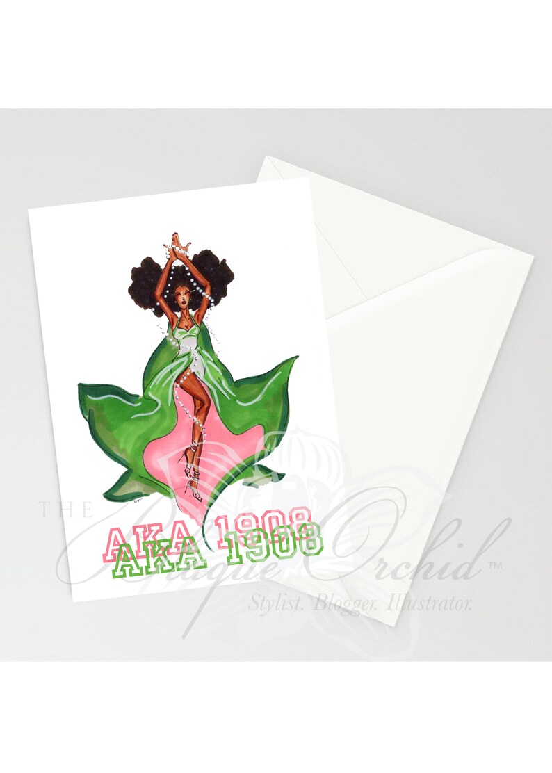 AKA Greeting Card Black Greeting Card Black Girl Fashion | Etsy