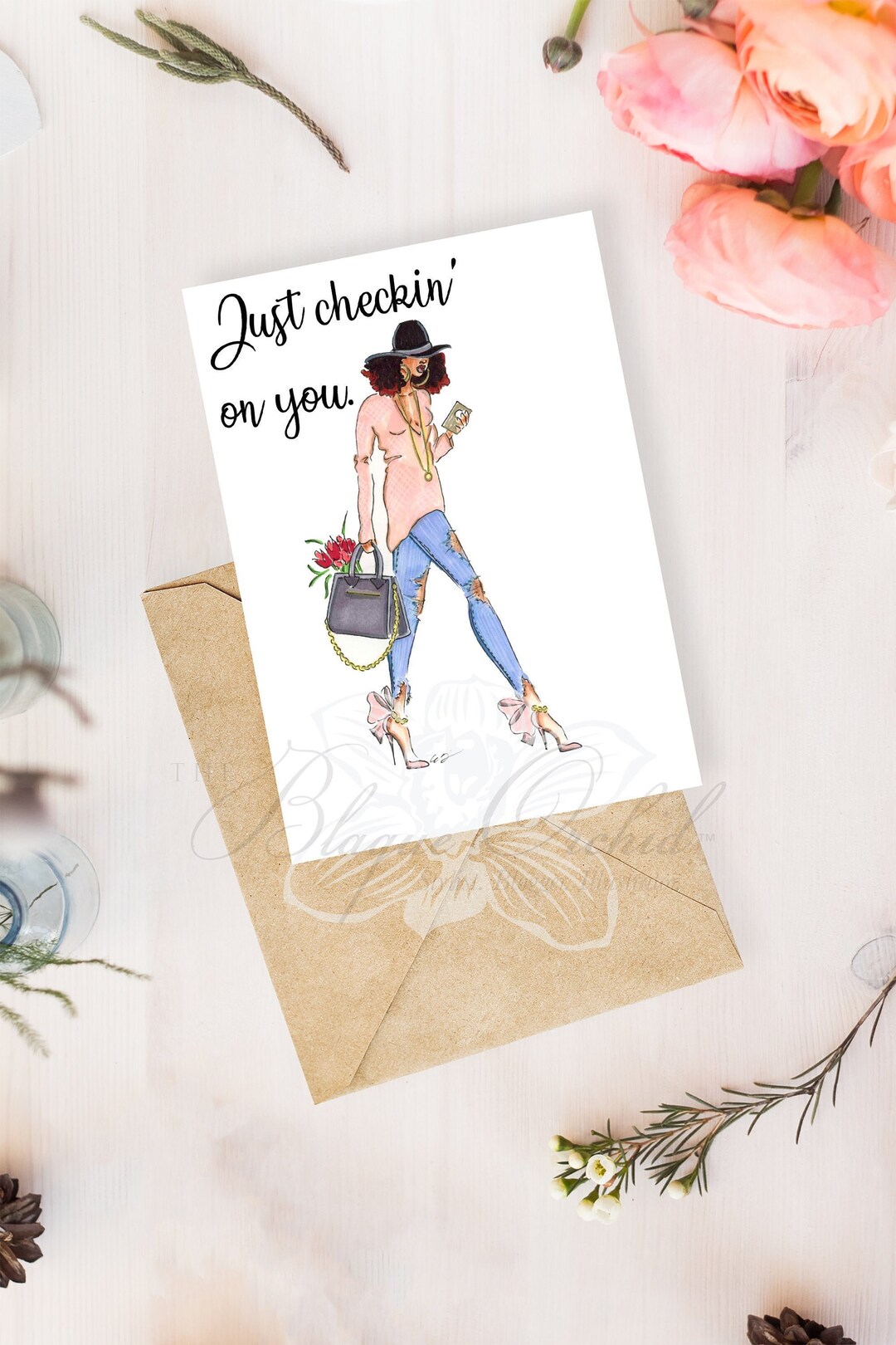Greeting Card, Black Greeting Card, Black Girl Fashion Card, African ...
