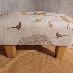 Beautiful Woodland Scene Fabric Footstool, Made by Me in My Derbyshire ...