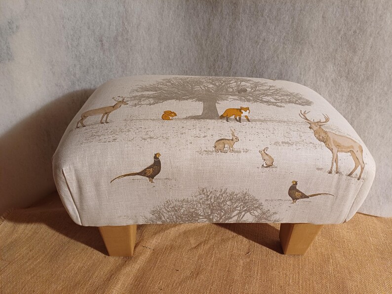 Beautiful Woodland Scene Fabric Footstool, Made by Me in My Derbyshire ...