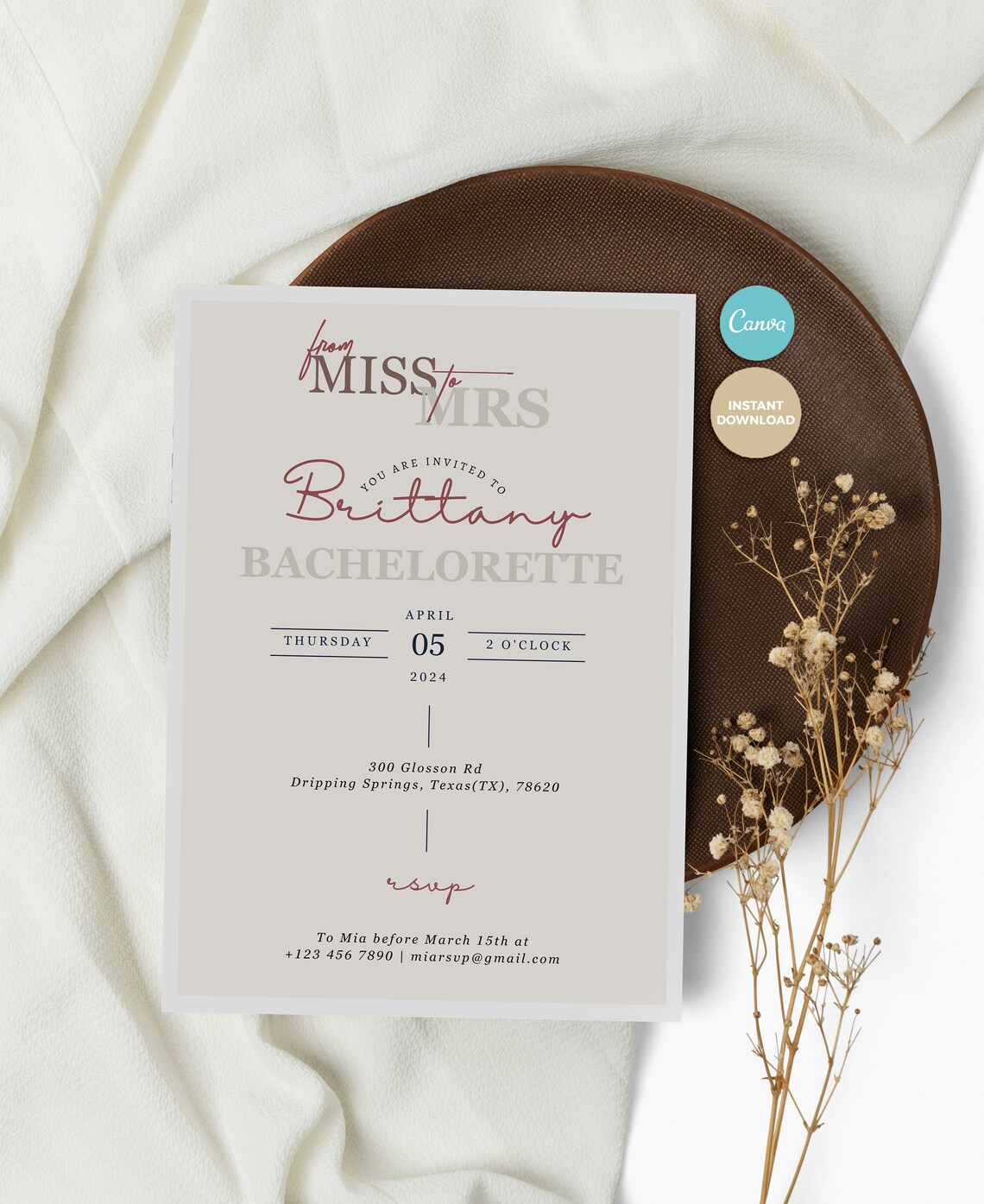 Editable Bachelorette Invitation Template, Vintage Bachelorette Party ...