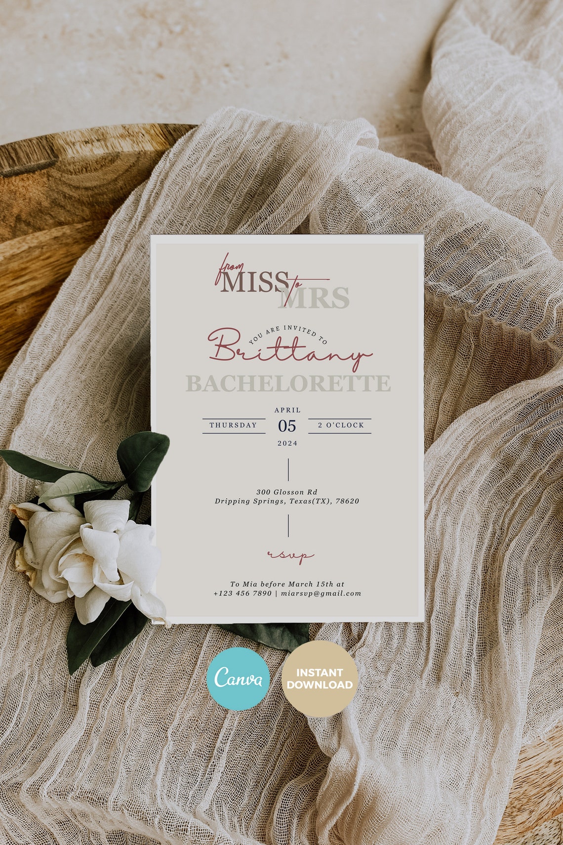 Editable Bachelorette Invitation Template, Vintage Bachelorette Party ...
