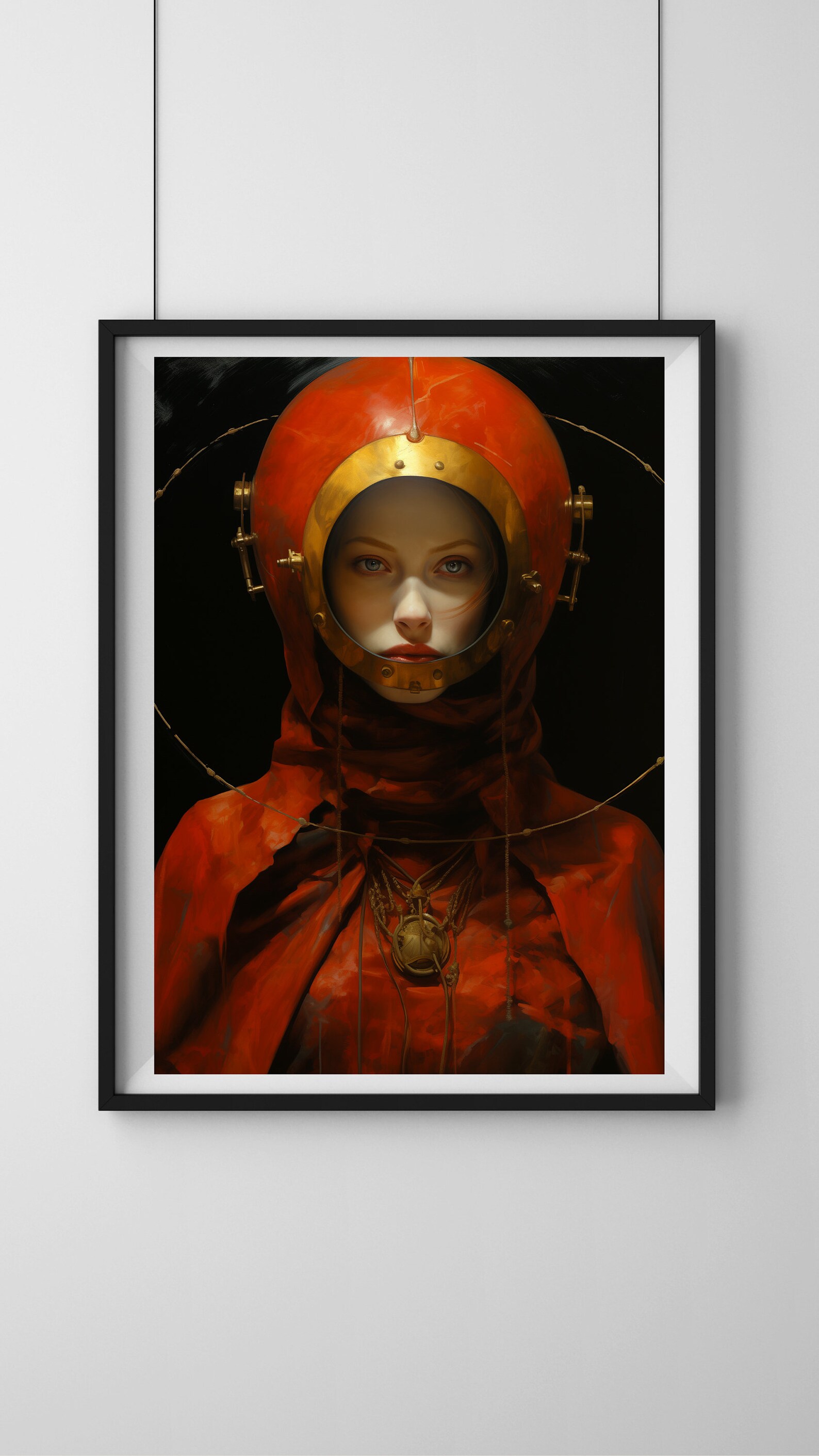 Vintage Astronaut Portrait Art Print, Sci-fi Nostalgia Wall Art, Retro ...