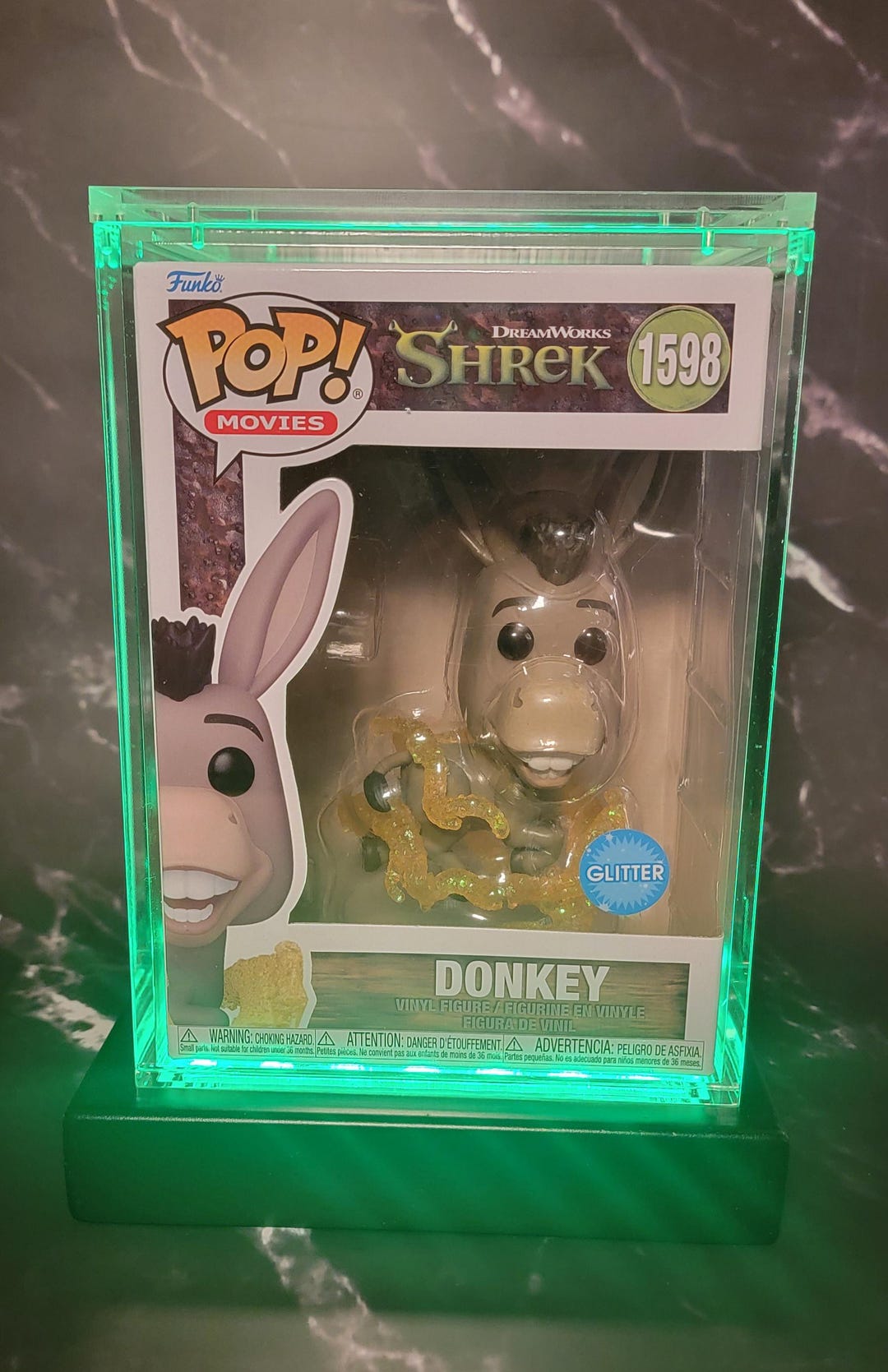 Shrek Dreamworks 30th Anniversary Donkey Glitter Funko Pop With Custom ...