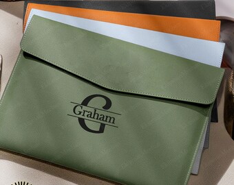 Personalized A4 Leather File Folder, Custom Travel Document Holder ...