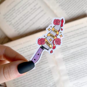 Spooky Sticker | True Crime Junkie Holographic Knife Sticker ...